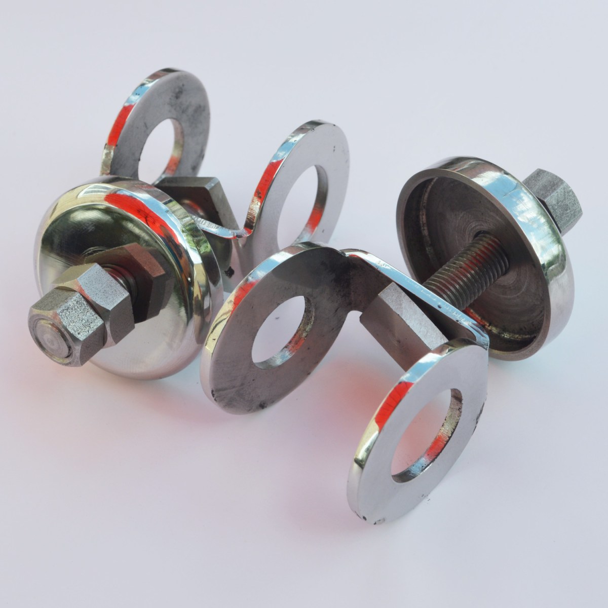 Norton Plunger Rear Spindle Adjuster Set - Stainless Classics