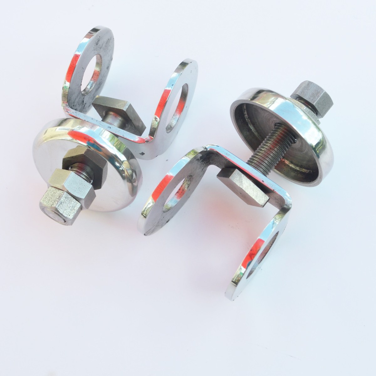 Norton Plunger Rear Spindle Adjuster Set - Stainless Classics